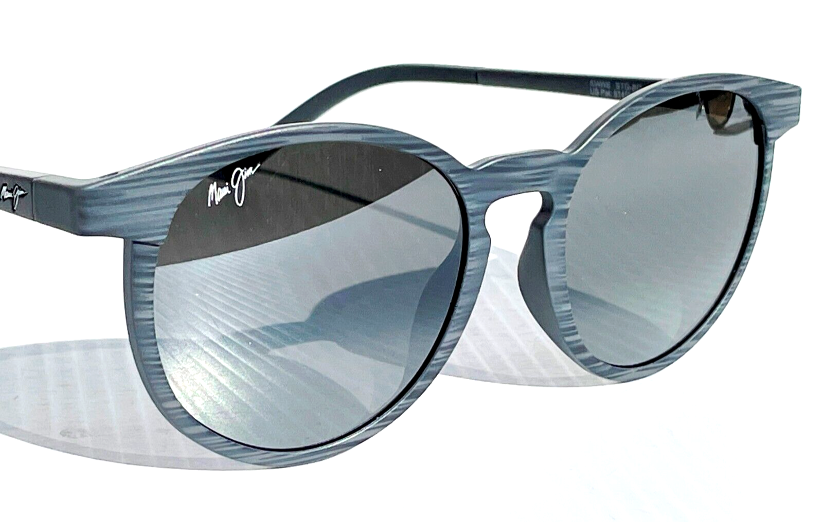NEW Maui Jim KIAWE Grey Woodgrain Stripe POLARIZED Grey GLASS Sunglass ...