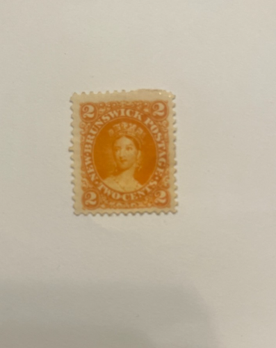 New Brunswick 2c stamp; Queen Victoria; Orange; 1860; Mint Hinged; MH ...
