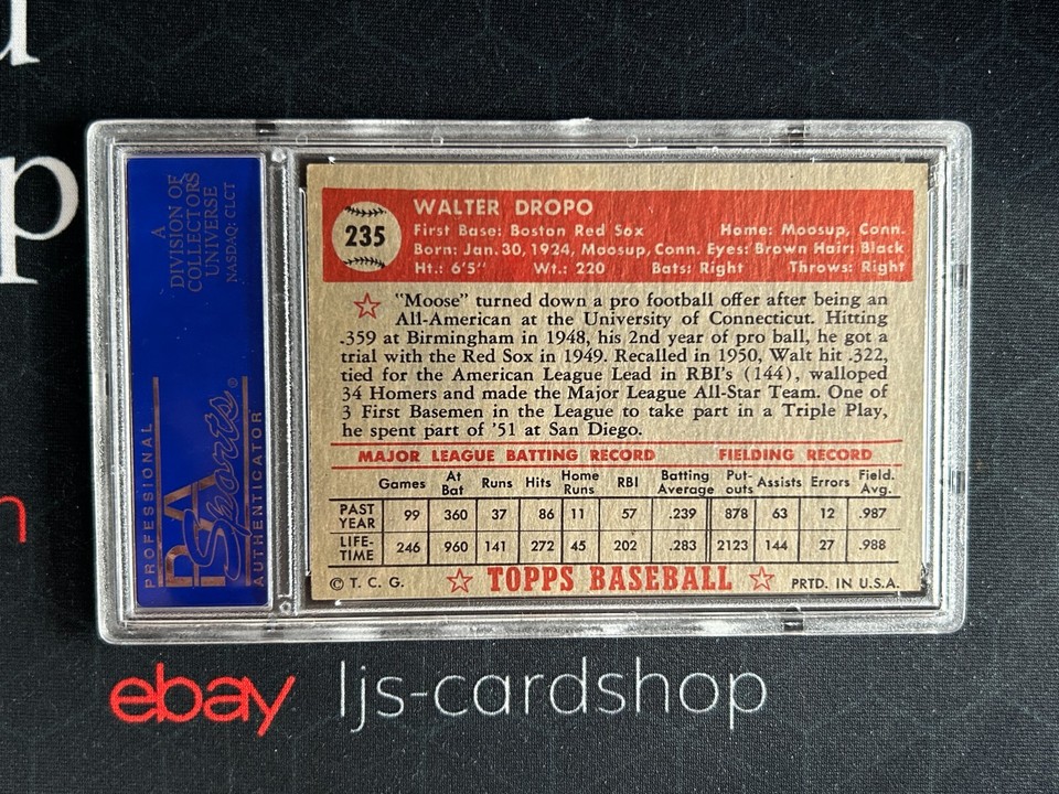 1952 TOPPS 235 WALT DROPO PSA 7 Boston Red Sox | eBay