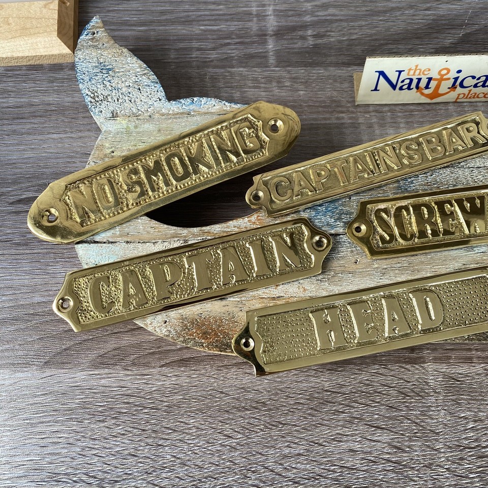 Nautical Door Signs - Solid Brass - Poop Deck, Head, Rum Locker ...