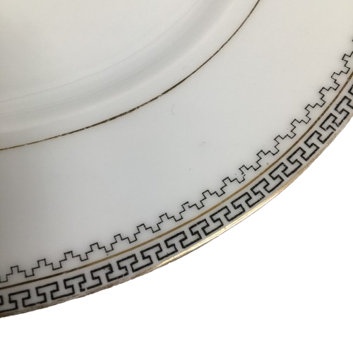 Vtg Noritake China Oval Platter Keyboard Black Greek Key Design with ...