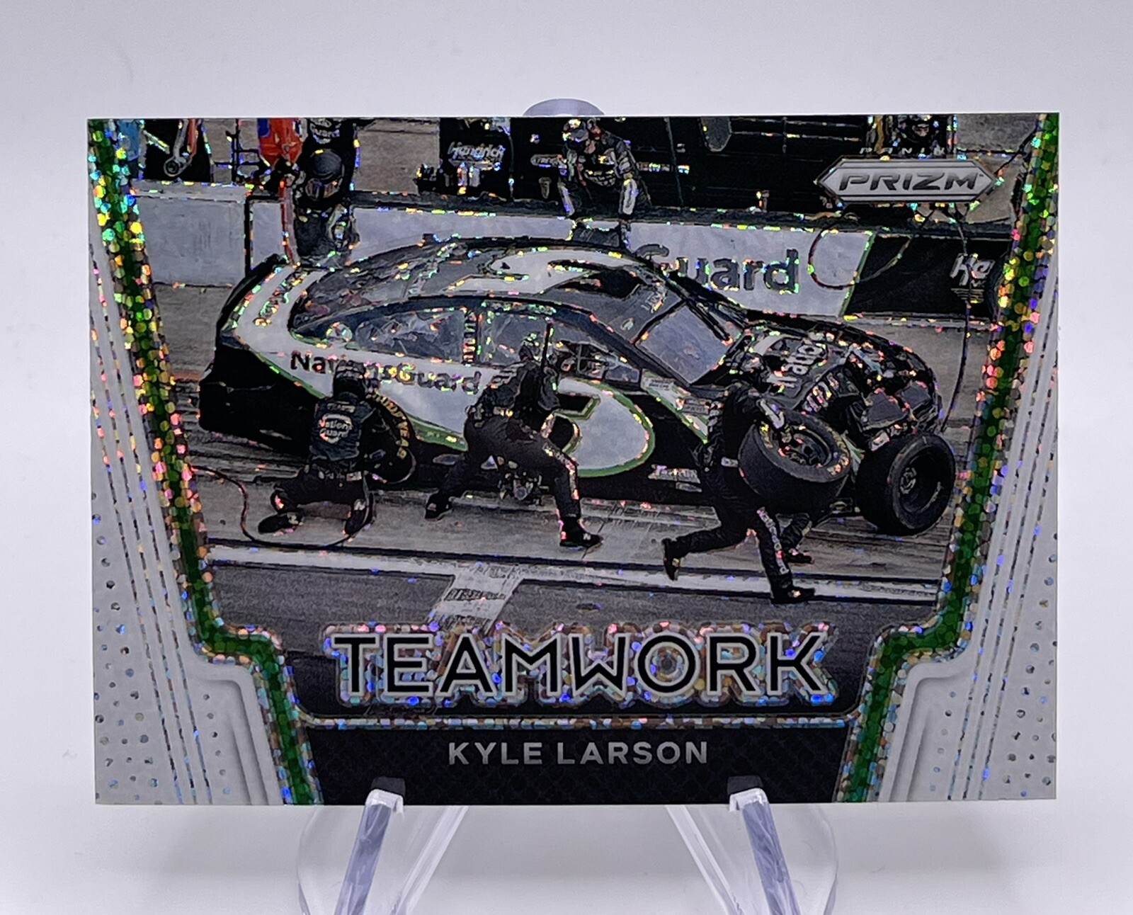 2021 Panini Prizm Racing KYLE LARSON Teamwork White Sparkle Prizm #T12 ...