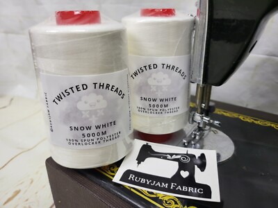 Snow White, TWISTED THREADS 5000M Polyester Thread, Sewing, Overlocker ...