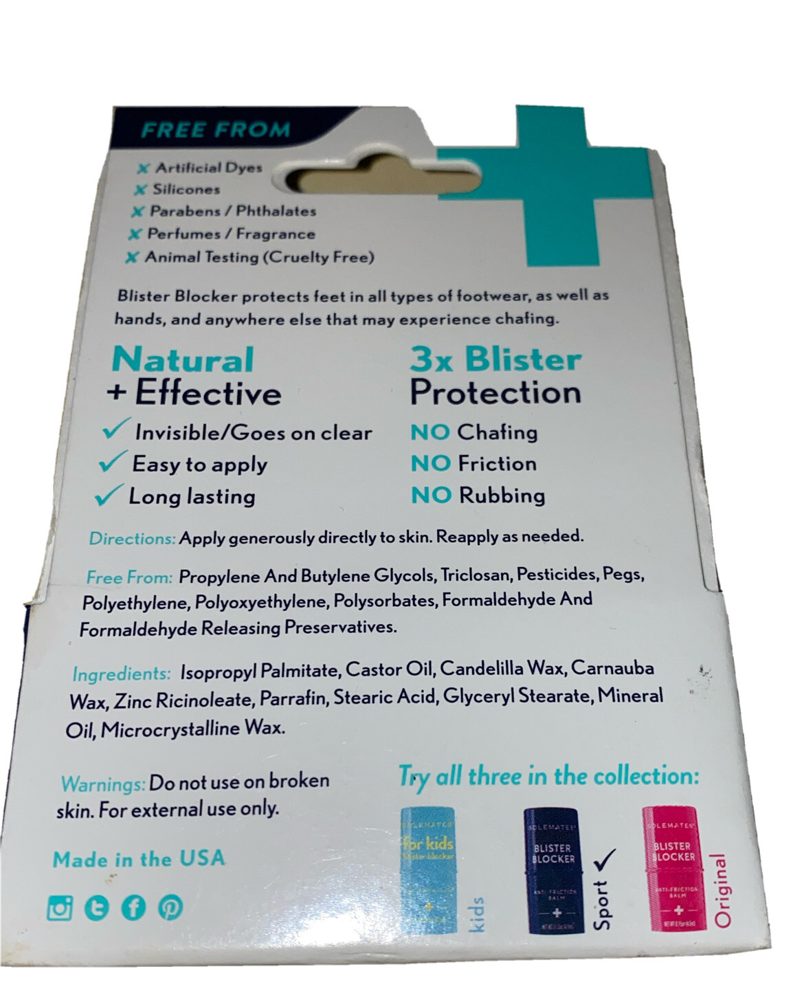 4--Solemates Blister Blocker Anti-friction Balms .15 oz each 1 Sport 3 ...