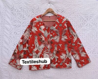 Indian Red Monkey Quilted Jacket, Coats ,New Style, Boho, 100% Cotton ...