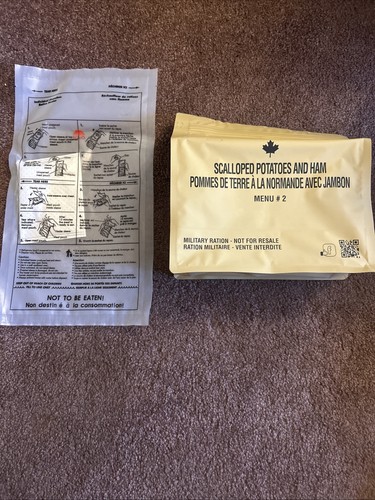 Canadian Military IMP 20 MRE Ration #2 Scalloped Potatoes Ham Heater US ...