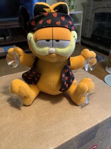 Vintage Garfield Cat Plush Heart Headband & Vest With Suction Cups 8 ...