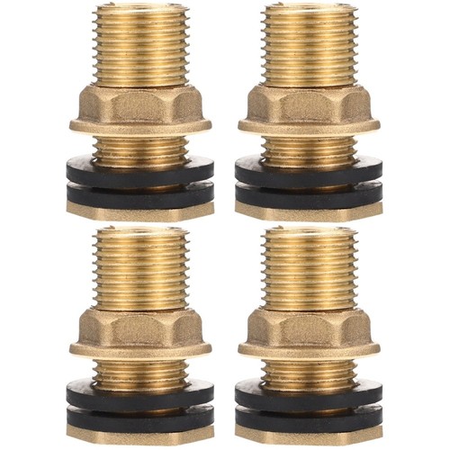 2 Pieces Tank Connector Brass Threaded Hose Adapter Water Outlet ...