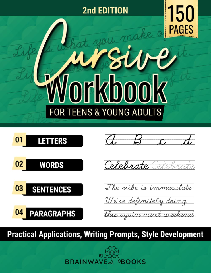 Cursive Workbook for Teens & Young Adults: Learn Cursive Handwriting ...