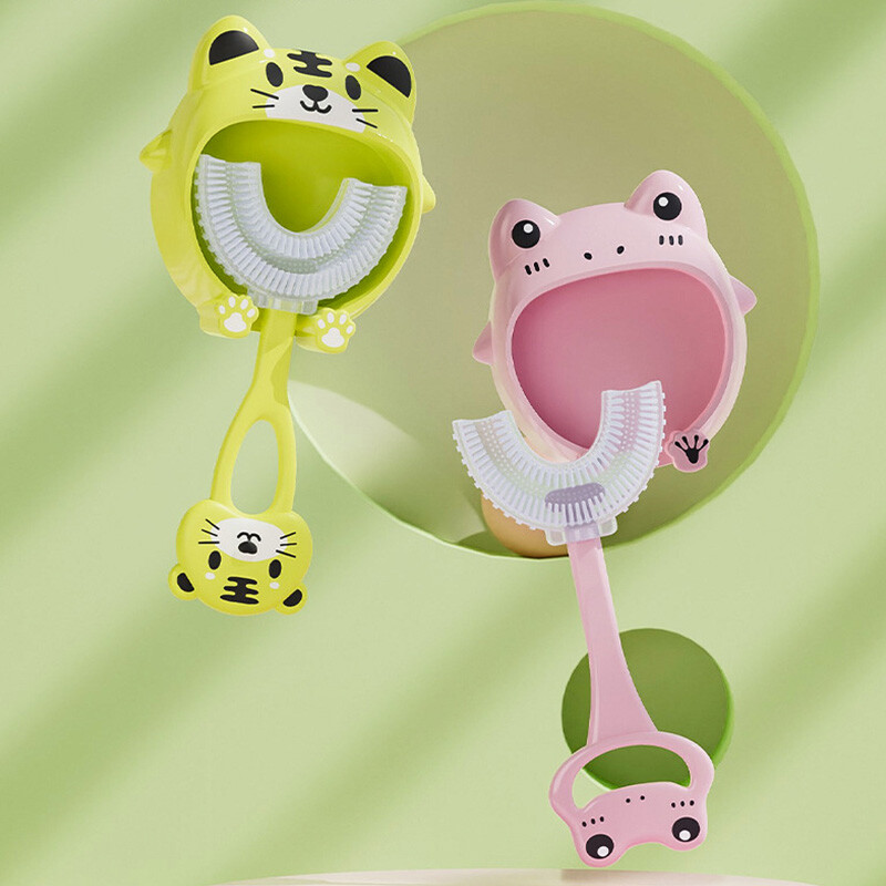 Portable All Rounded Children U Shape Toothbrush Baby Silicone Ages 2 ...