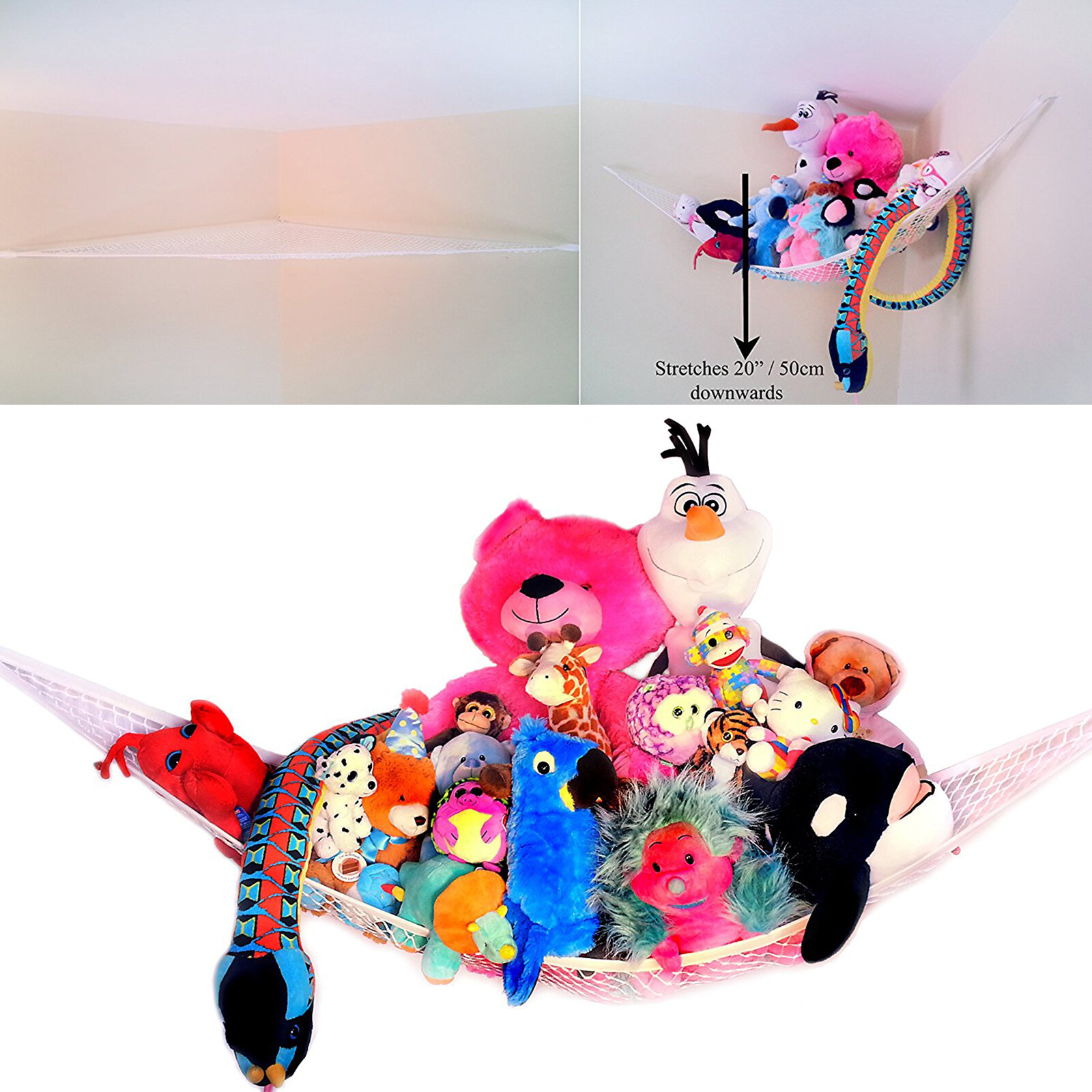 LARGE TOY SOFT TEDDY HAMMOCK MESH BABY CHILDS BEDROOM TIDY STORAGE ...