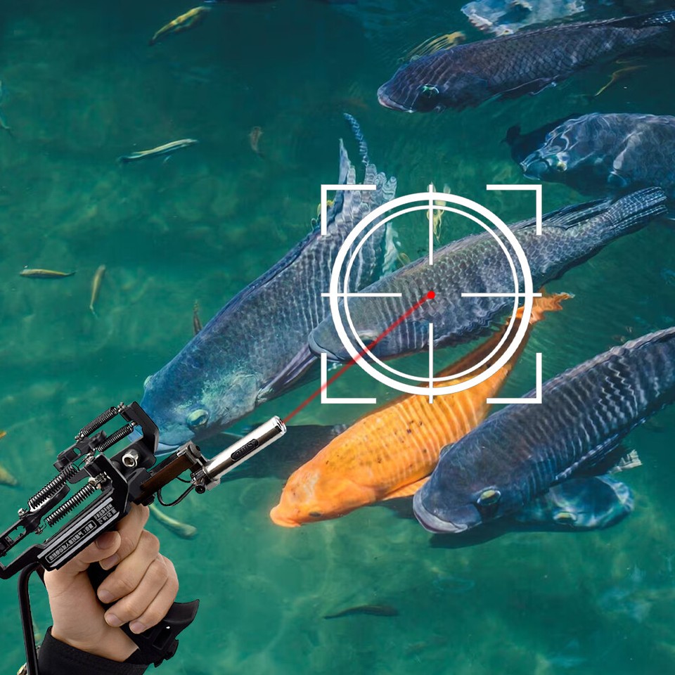 Pro Hunting Fishing Slingshot Heavy Duty High Velocity Catapult Laser ...