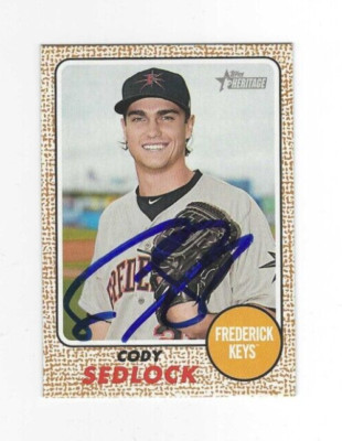 Signed CODY SEDLOCK FREDERICK KEYS 2017 Topps Heritage Minors Card #46 ...