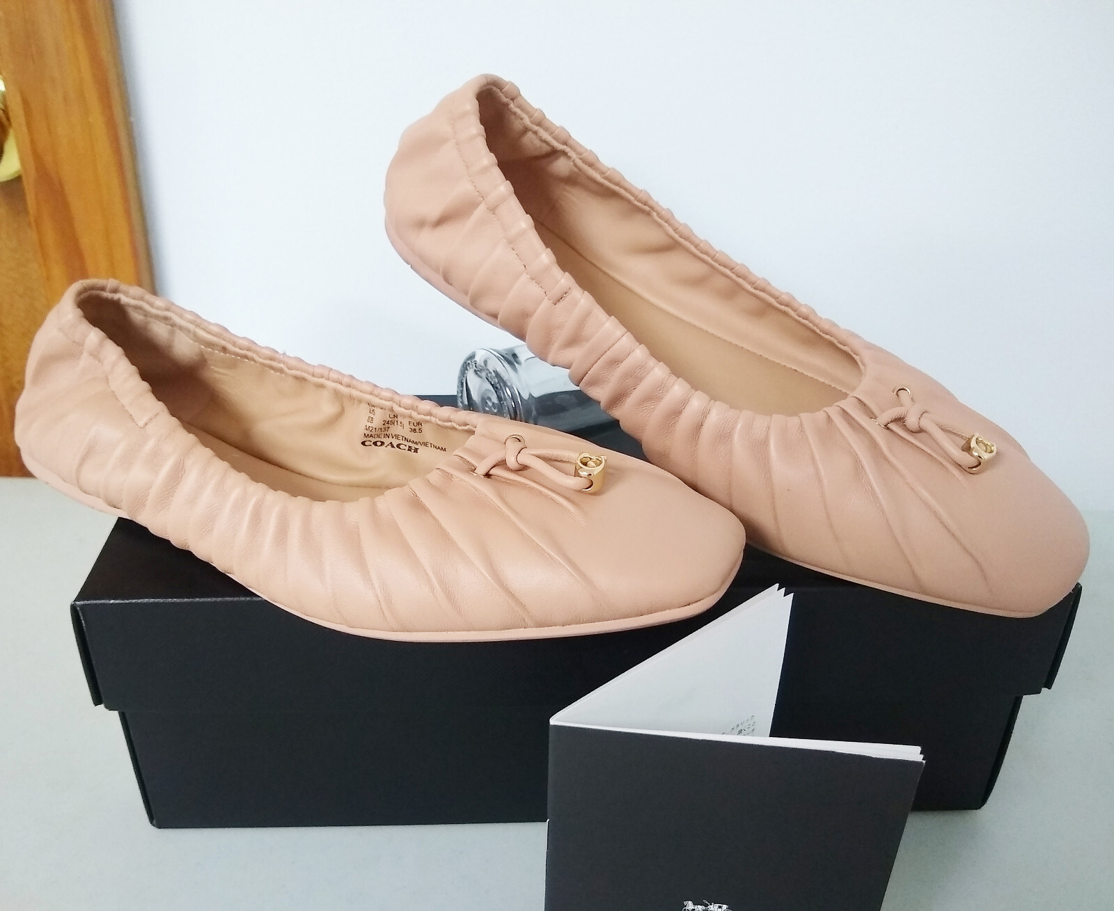 COACH Leather Ballet Flats –EXCELLENT- Women Sz 8 Nud… - Gem