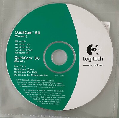 CD - Logitech QuickCam 8.0 for Windows-Mac OS-EXC. COND. *Colector's ...