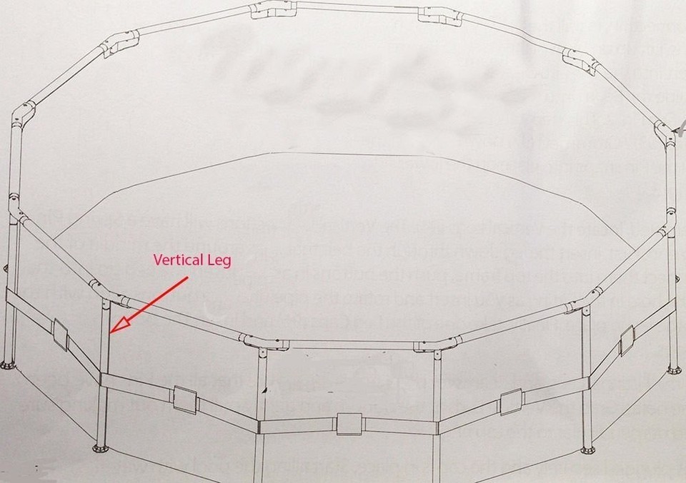 Replacement Intex Vertical Leg for Round Ultra Frame Pools with Metal ...