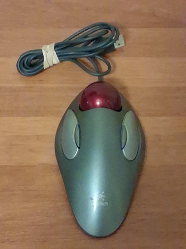 Logitech T-BC21 USB Wired Optical Trackman Marble Mouse Trackball ...