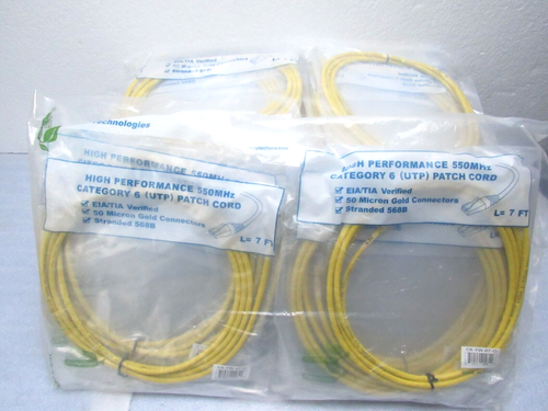 [LOT OF 35] CP Technologies C6-YW-07-0 7' Yellow Cat6 Booted UTP Patch Cord [EP] | eBay