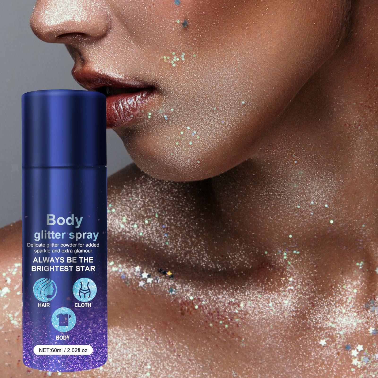 Body Glitter Spray 60ml Body Shiny Spray for Festival Evening Party ...