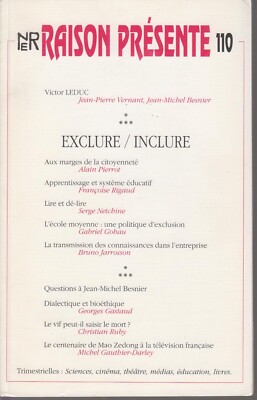EXCLURE / INCLURE . RAISON PRESENTE - N° 110 . 2e trim. 1994 | eBay