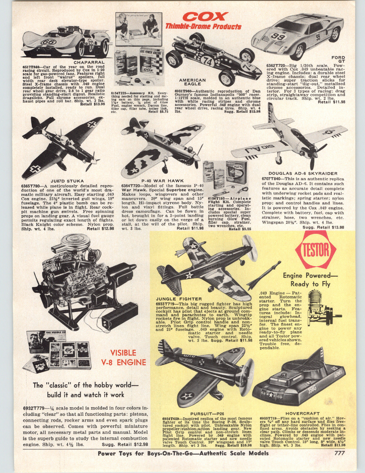 1969 PAPER AD Cox Thimble Drome .049 Gas Gasoline Engine Toy Race Car ...
