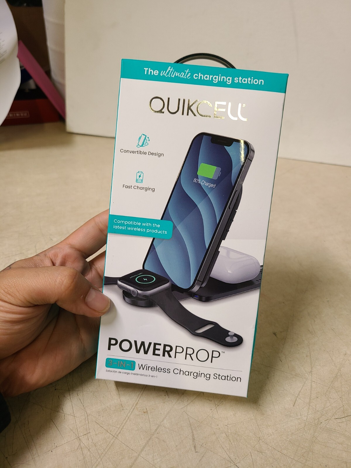 Quikcell PowerDrop 3-In-1 Charging Station Black QC-PPROP | eBay