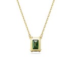 Swarovski Stilla Pendant Necklace Rectangular Cut Green Gold-Tone ...