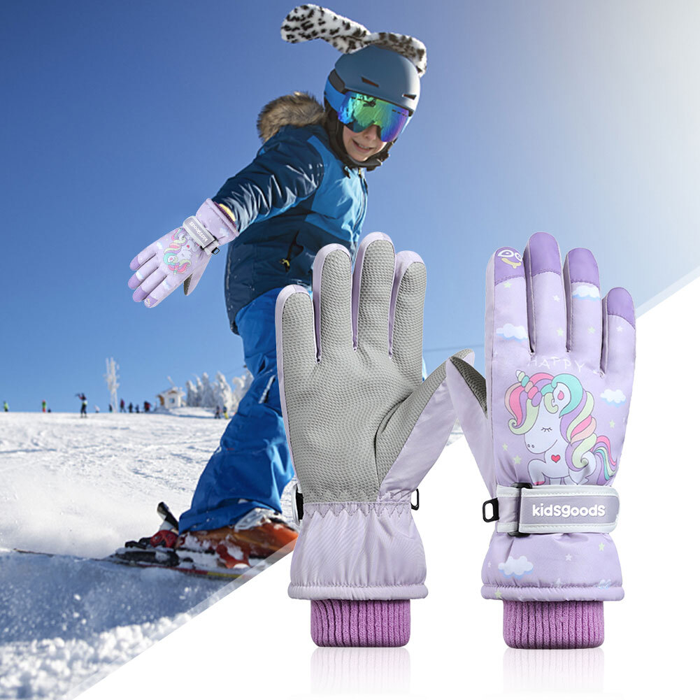Kid Full Finger Mittens Antiskid Coating Winter for Mountaineering Trip ...