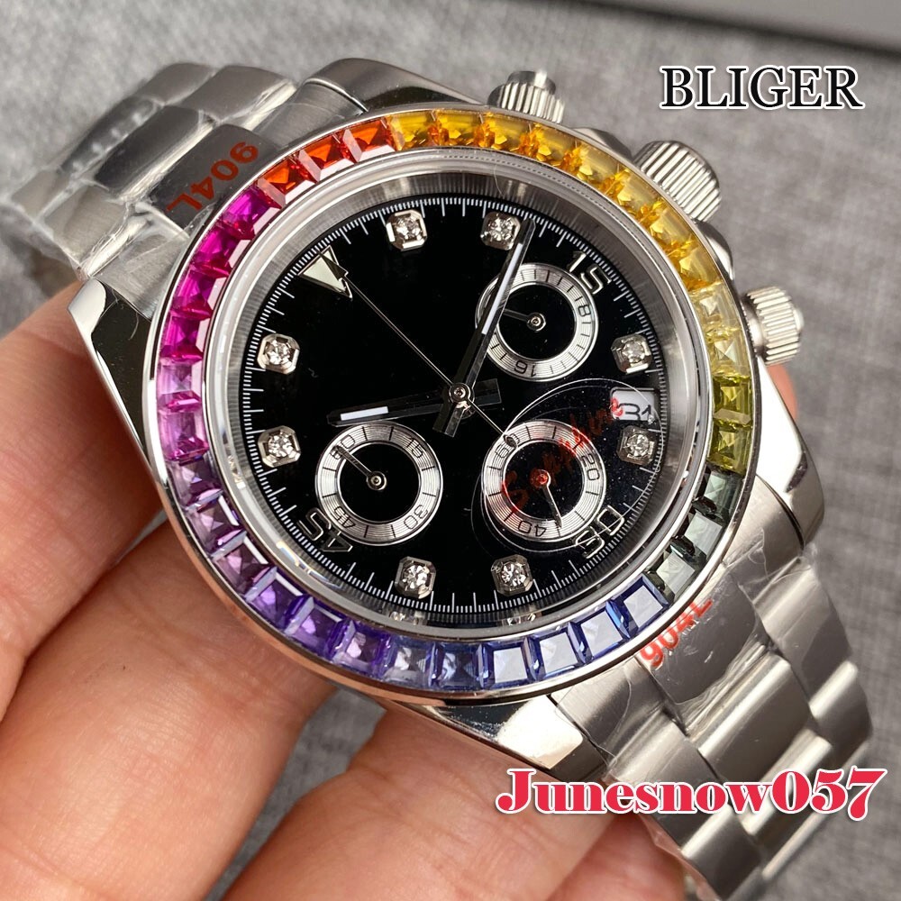 Bliger Men Watch Black Dial Quartz Chronograph Date Function ...