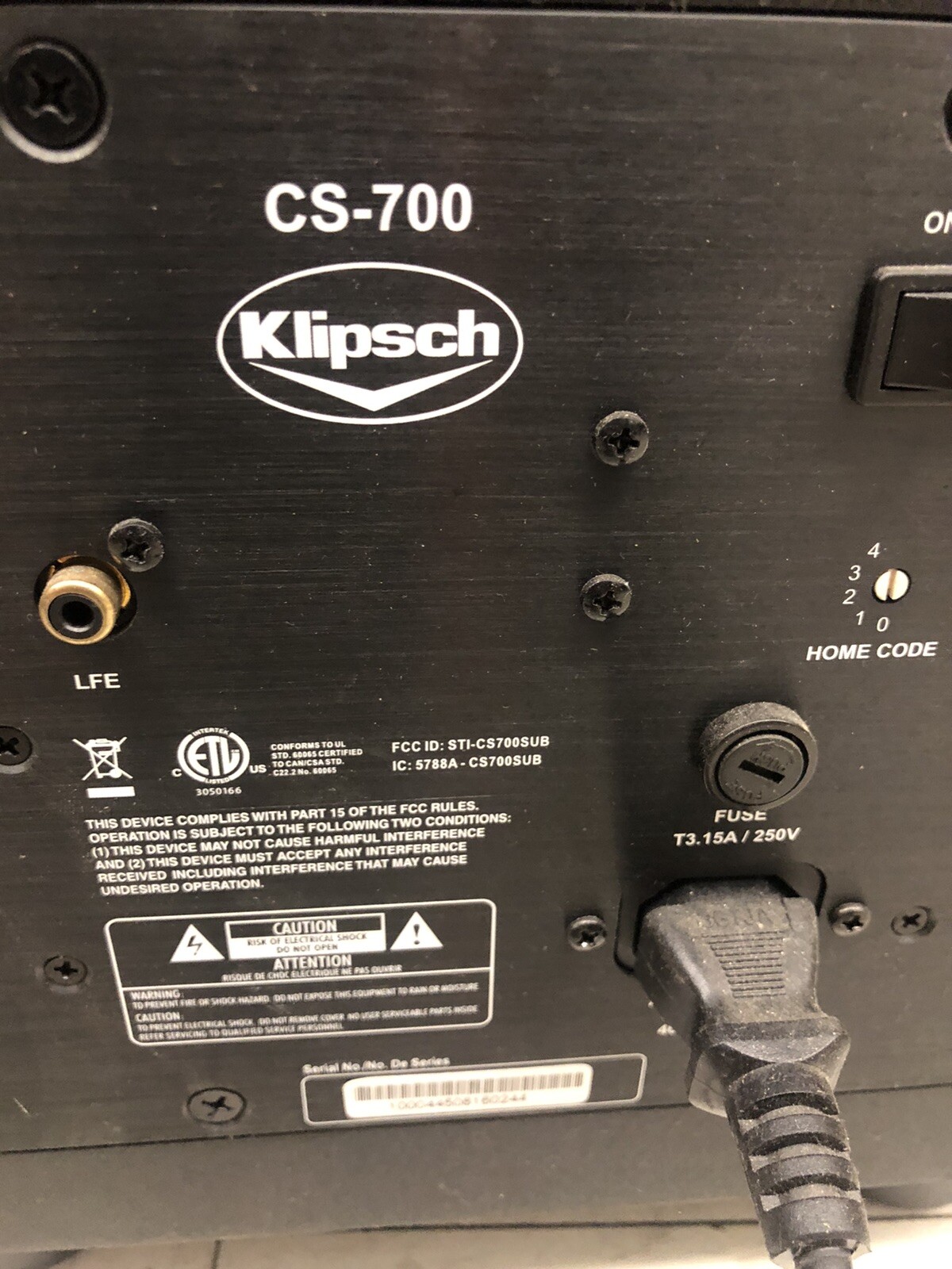 Klipsch CS-700 Home Theater System | eBay