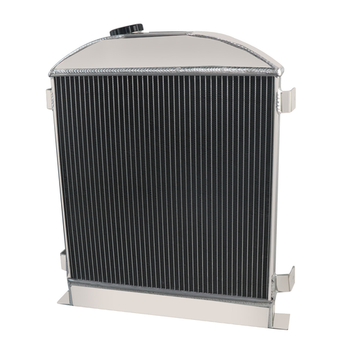4 Row Aluminum Radiator For 1928-31 32 Ford Model A Chopped GM Chevy V8 ...