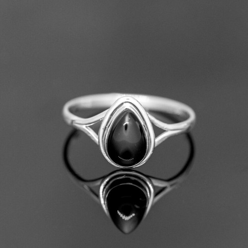 925 Argent Sterling 100% Véritable Onyx Noir Handmade Forme Poire ...