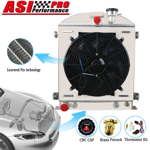 3 Row Radiator Shroud Fan fit 1930-1932 31 Ford Model Hi Boy Hot Rod ...