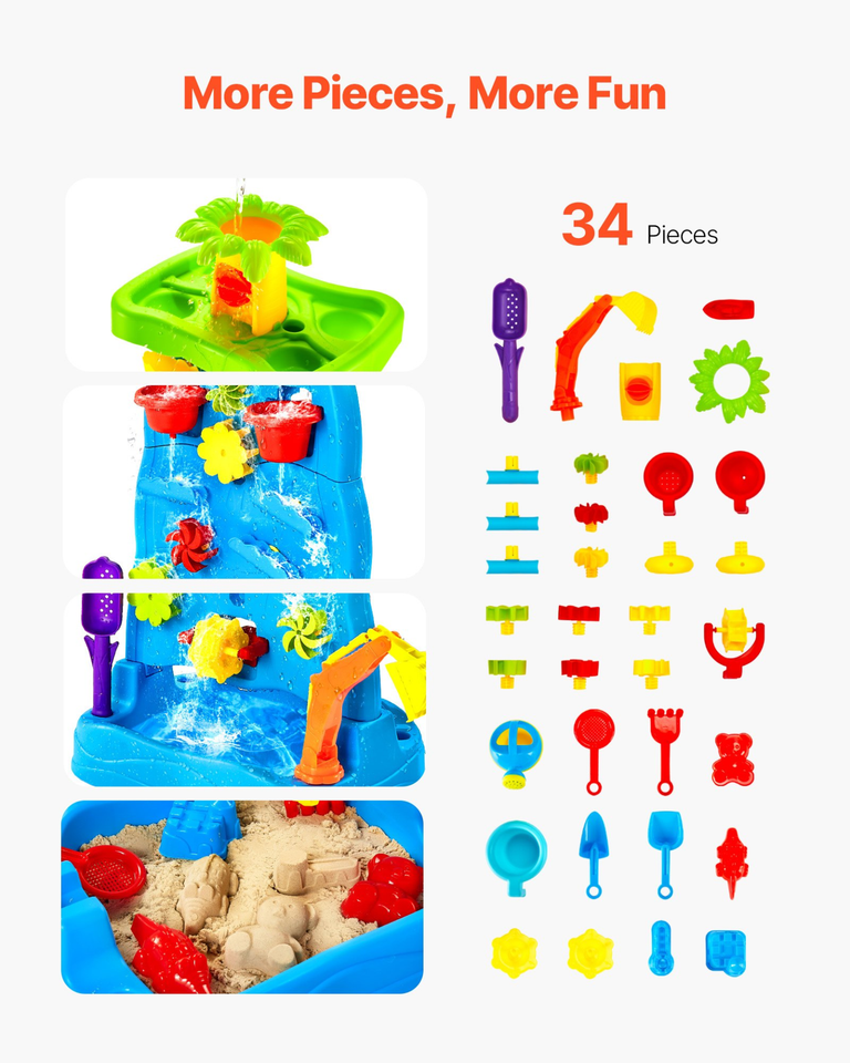 VEVOR Sand & Water Table for Toddlers - Double-Sided Kids Activity ...