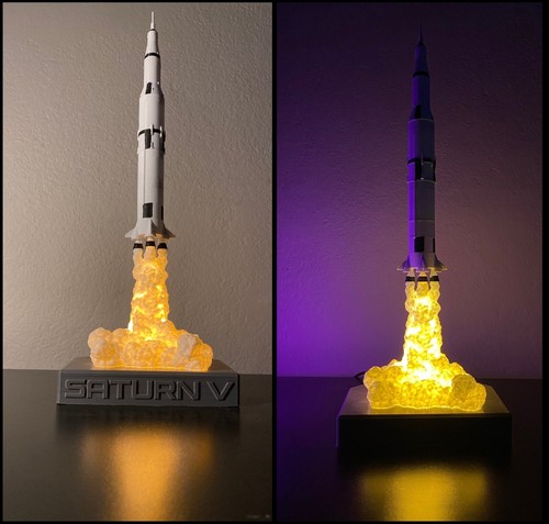 Saturn V Rocket Lamp Decorative Night Light Home Office Decoration ...