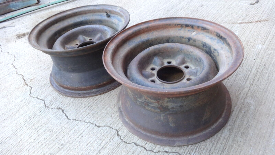 1967 1972 Chevy Truck 15" WHEELS 6 LUG Original GM pair rims 15x8L | eBay