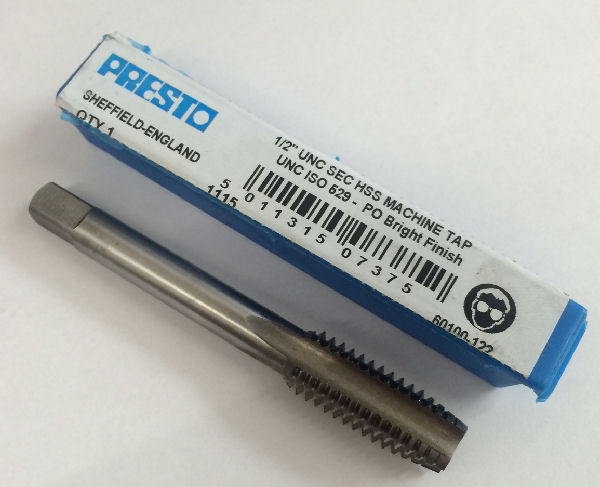 Presto 1/2 UNC TAP 1/2" x 13tpi HSS UNC Second Tap Direct From RDGTools ...