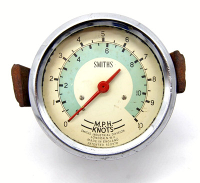 SPEED GAUGE MPH KNOTS SPEEDOMETER 3 1/8" GAUGE SAILING CRUISER VINTAGE ...