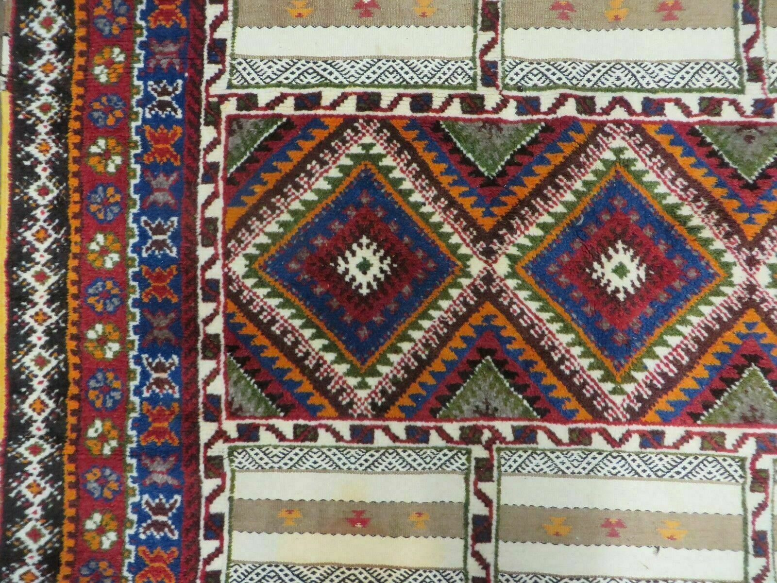 7x11 Moroccan Rug Vintage Tribal Carpet Geometric Diamond Panels ...