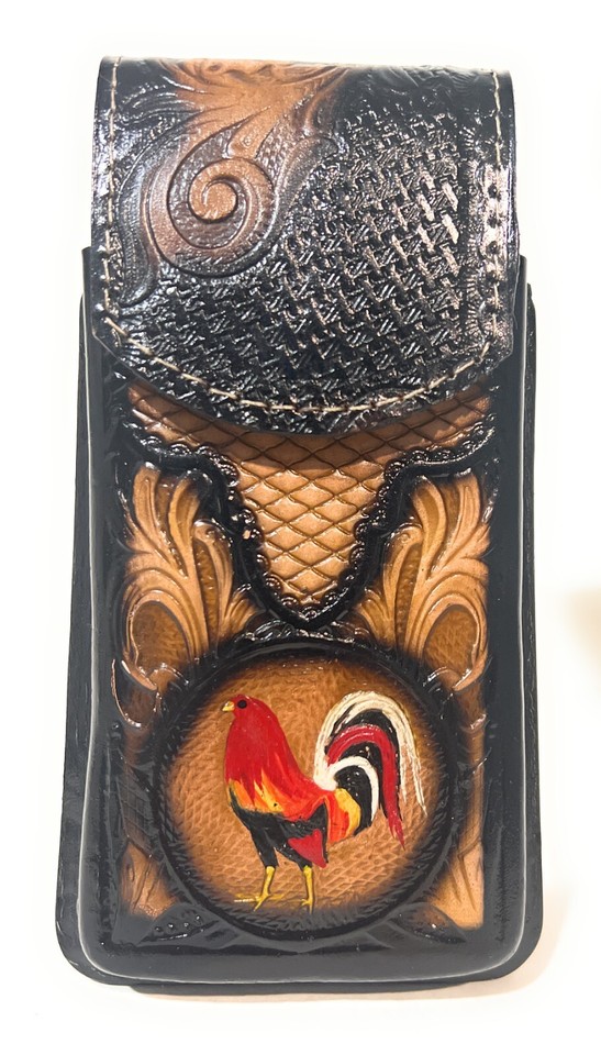 WESTERN LEATHER PHONE CASE, COWBOY RODEO ROOSER CELL PHONE CASE, FUNDA ...