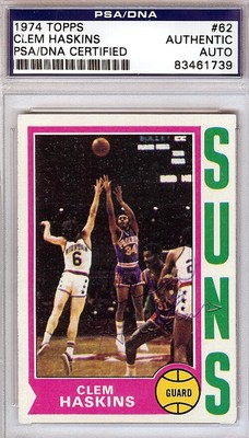 Clem Haskins Autographed 1974 Topps Card #62 Phoenix Suns PSA/DNA ...