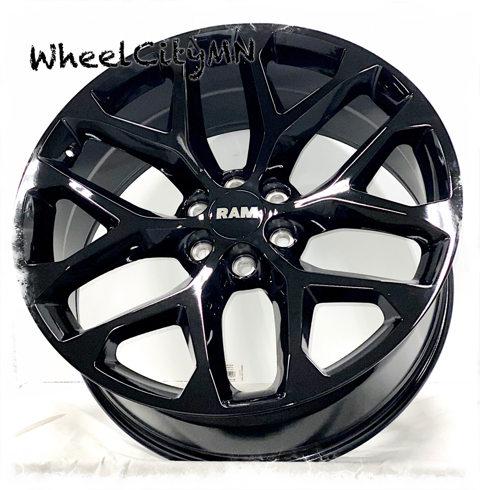 20" gloss black Snowflake OE replica wheels fits 2019 2023 RAM 1500 6x5 ...