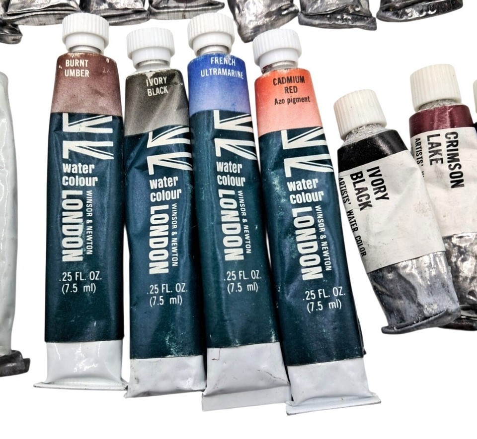 Vintage Lot 30 Used Watercolor Gouache Tubes WInsor Newton Bocour ...