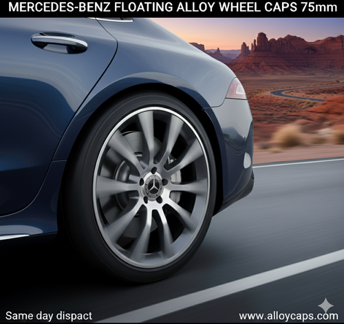 Mercedes-Benz Floating Alloy Wheel Centre Caps – Black 75mm (Set of 4 ...