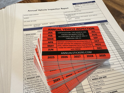 50 Pack Annual Vehicle Inspection Sticker Trucks Trailers Semi & 50 ...