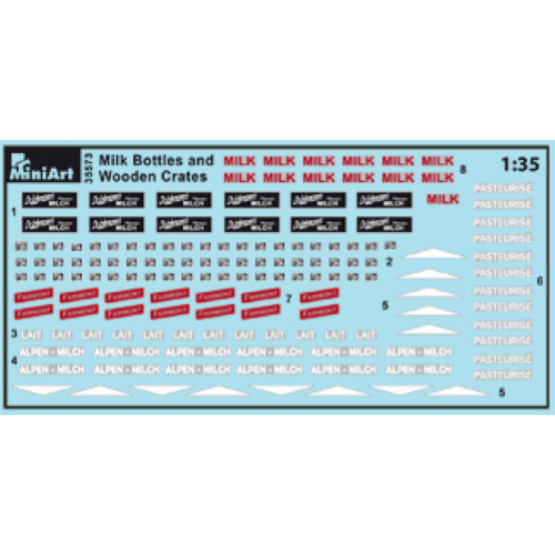 MILK BOTTLE & WOODEN CRATES KIT 1:35 Miniart Kit Diorami New Model ...