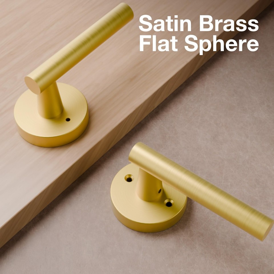 6 Pack Brushed Gold Door Handles Interior, Heavy Duty Privacy Door ...