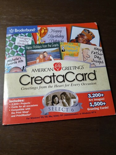 American Greetings CreataCard Select 6 Windows CD ROM | eBay