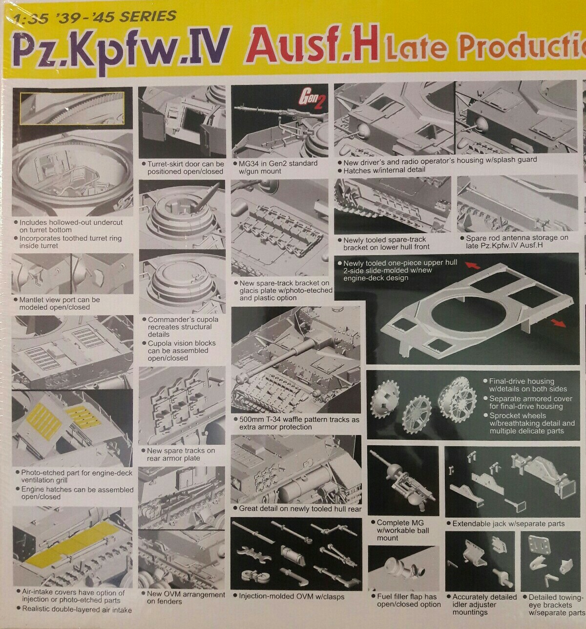 Dragon #6300 1/35 Scale Pz.Kpfw.IV Ausf.H Late Production w/MagicTracks ...