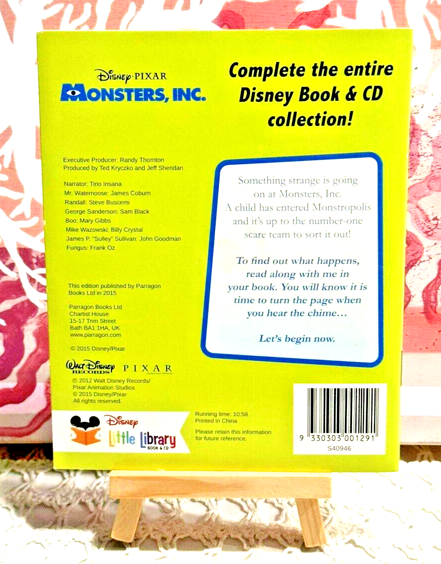 2015 DISNEY PIXAR MONSTERS INC READ ME STORYBOOK CD & BOOK READ ALONG ...